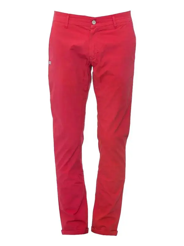 DANIELE ALESSANDRINI Logo-detail Belt-loop Trousers - Red