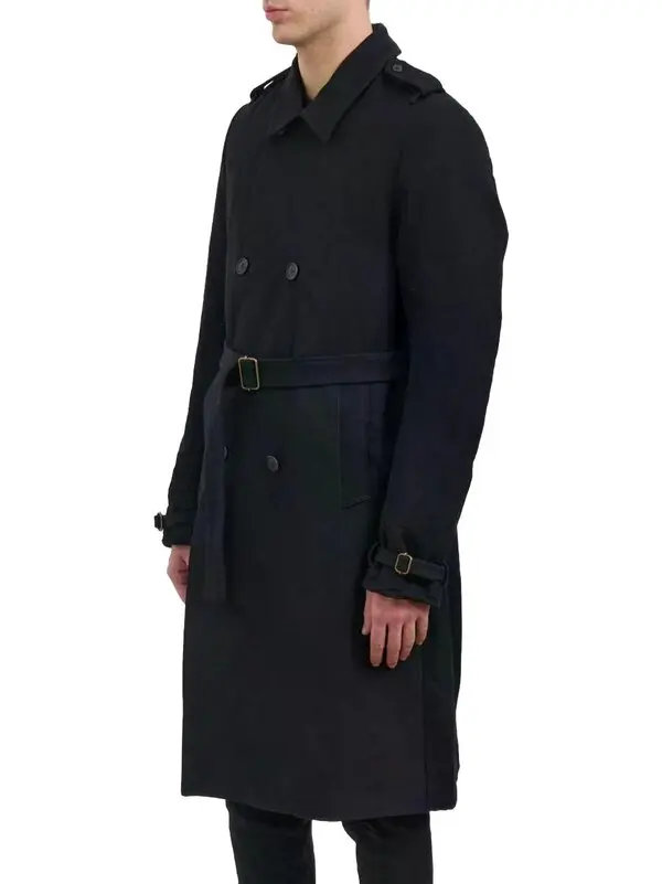 POÈME BOHÉMIEN Double-breasted Belted Trench Coat - Black