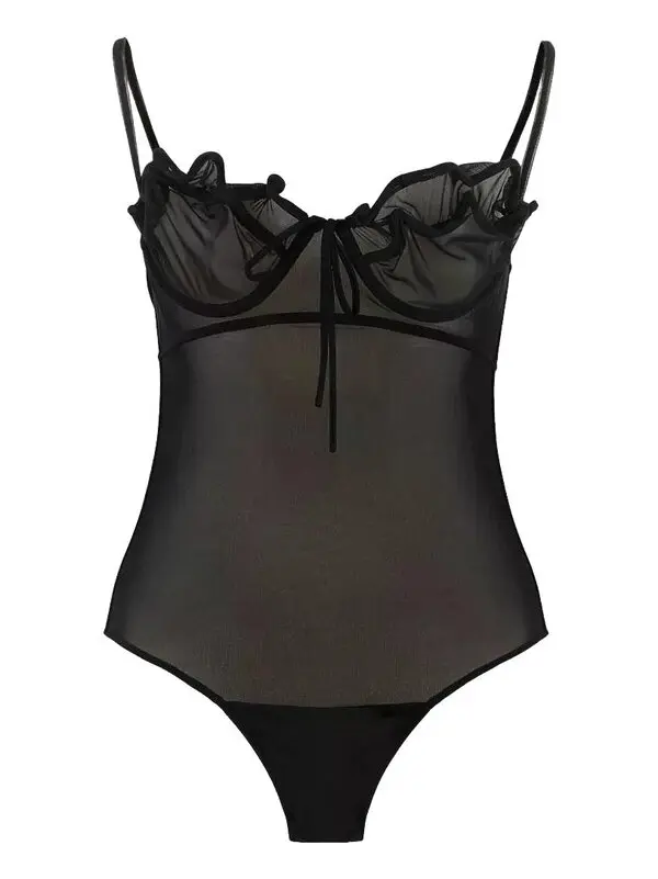 Y/project Tulle Bodysuit - Black