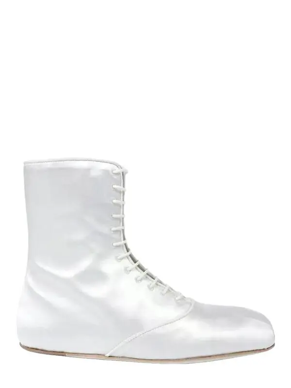ANN DEMEULEMEESTER Monil Lace-up Satin Boots - Neutrals