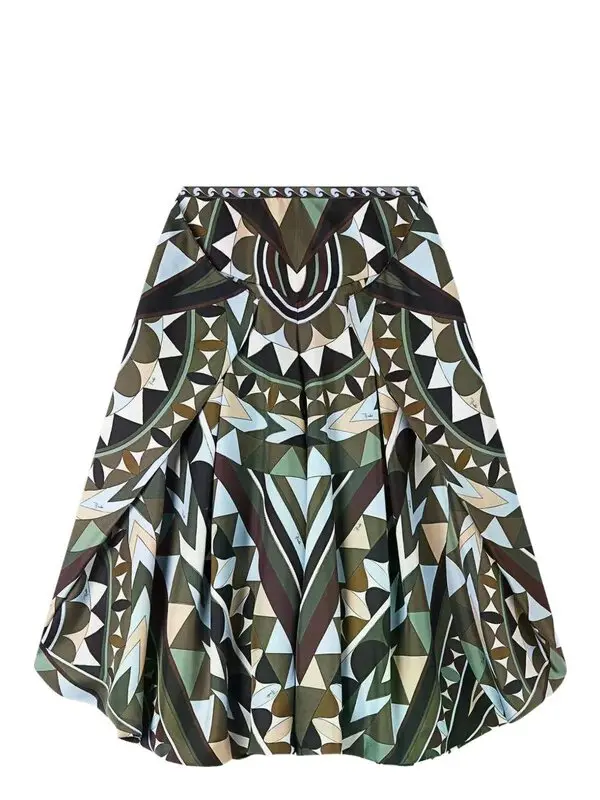 Emilio Pucci Geometric-print Trousers - Green