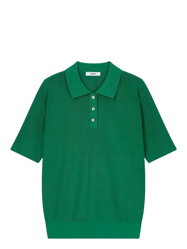 STUDIO TOMBOY Button Polo Knit - Green