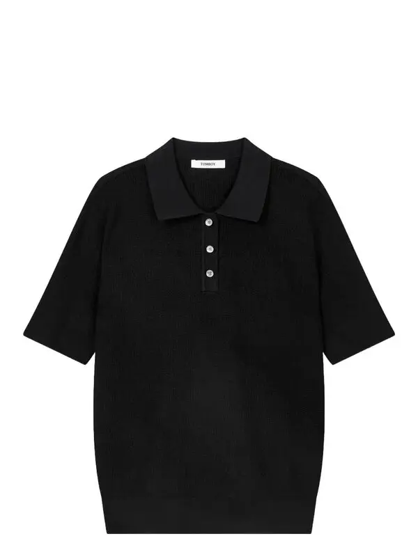 STUDIO TOMBOY Polo Knit - Black