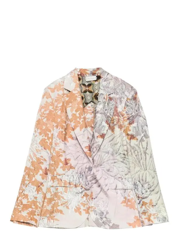 PIERRE-LOUIS MASCIA Floral-print Blazer - Neutrals
