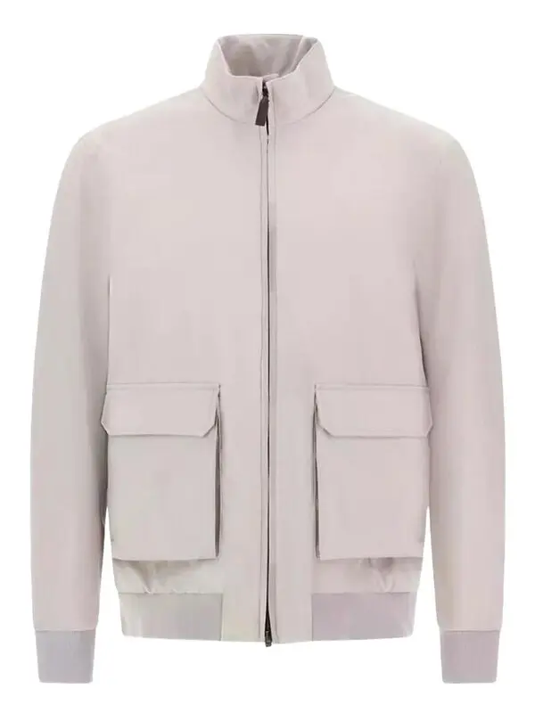 Herno Zip-up Wool Bomber Jacket - Neutrals