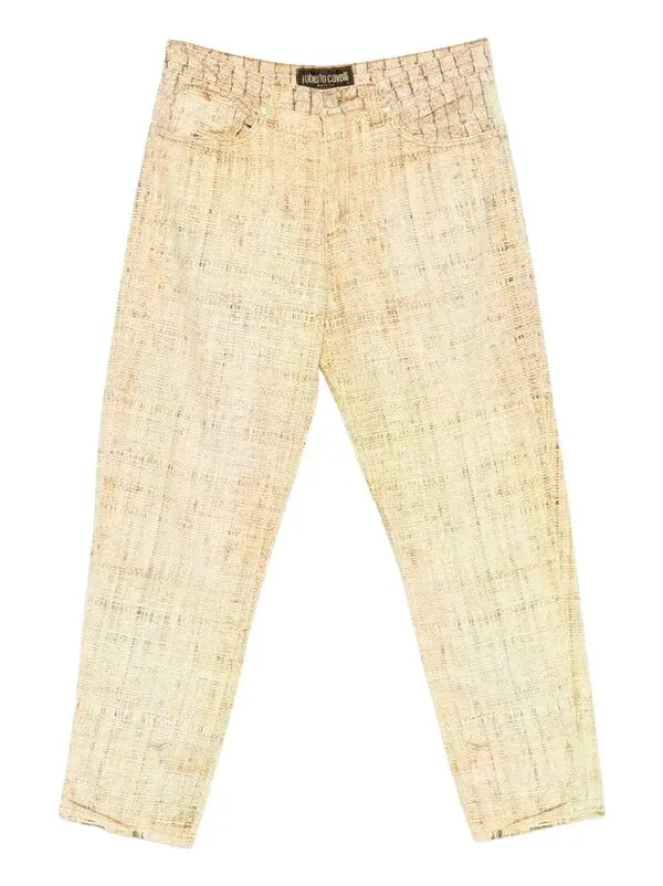 Roberto Cavalli 1990s Textured Trousers - Neutrals