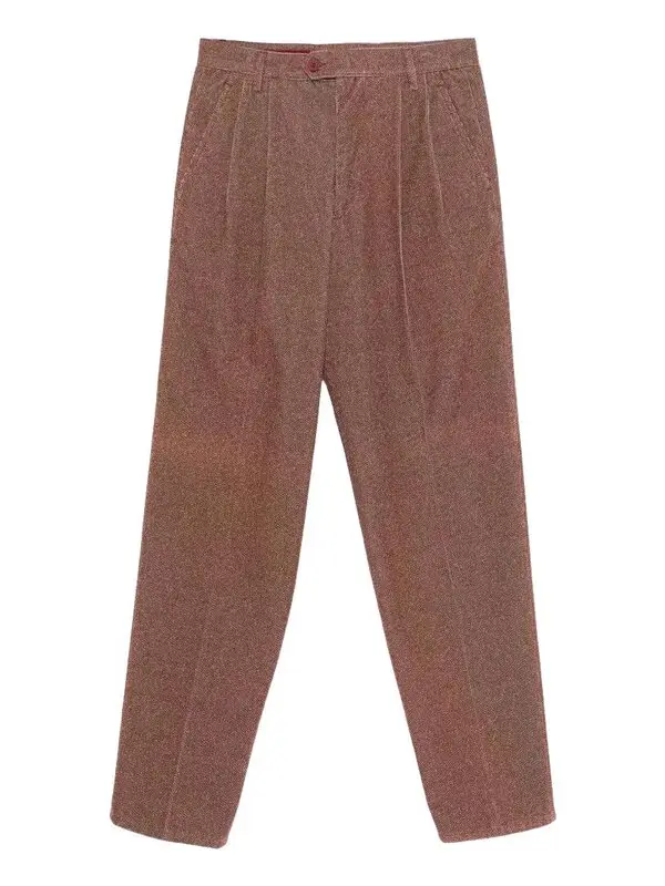 Missoni 1980s Pleated Cotton Trousers - Brown