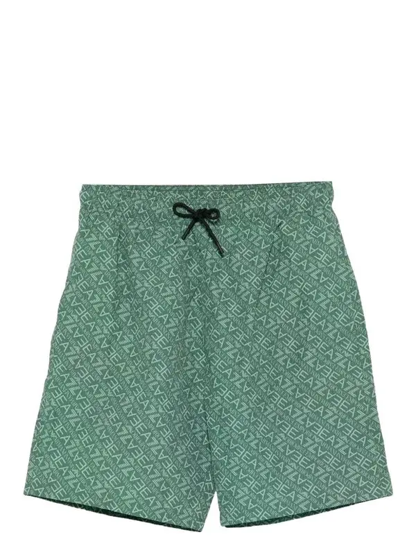 EA7 Logo-print Swim Shorts - Green