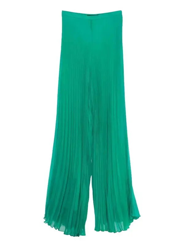 Max Mara Pleated Wide Leg Trousers - Green