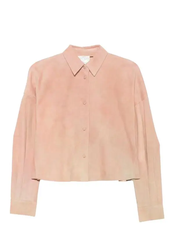 FORTE_FORTE Buttoned Suede Shirt - Pink