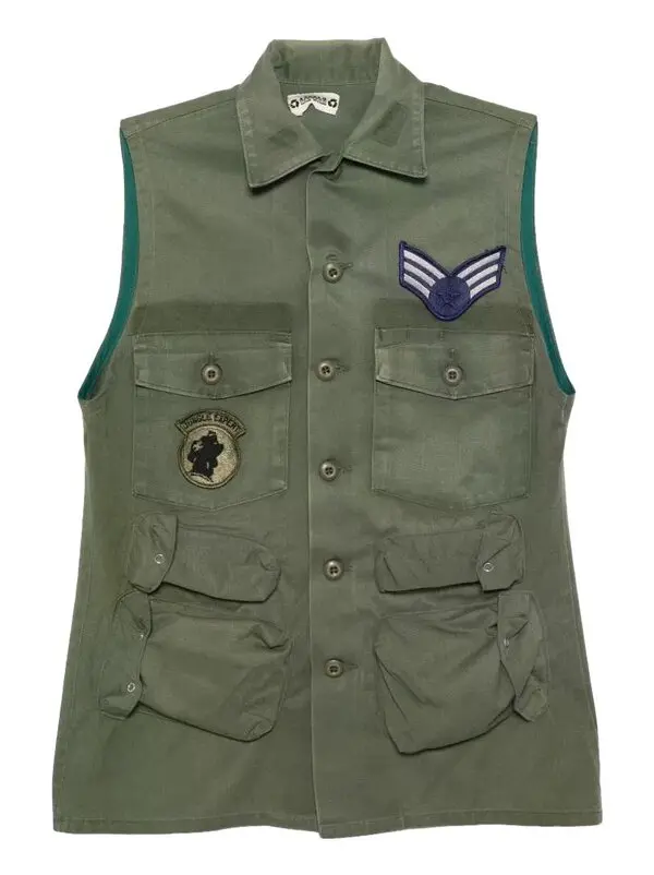 A.N.G.E.L.O. VINTAGE CULT Buttoned Patch Vest - Green
