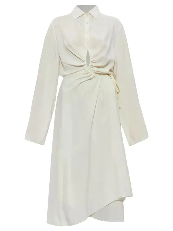 MAISON MARGIELA Gathered-detail Dress - White