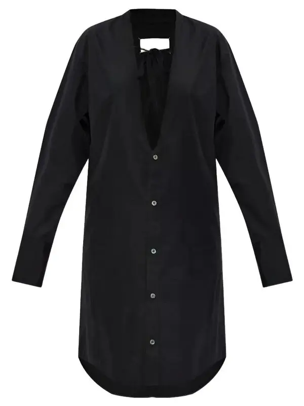 MAISON MARGIELA V-neck Shirt Dress - Black