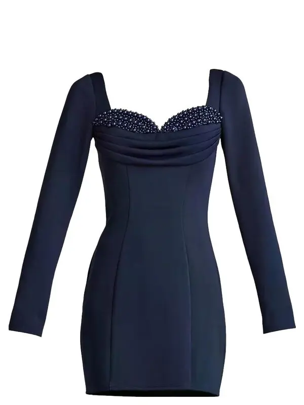 Tadashi Shoji Aza Beaded Mini Dress - Blue