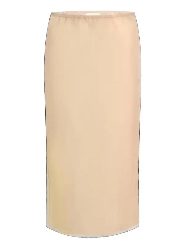 Khaite Silk Side Slit Skirt - Neutrals
