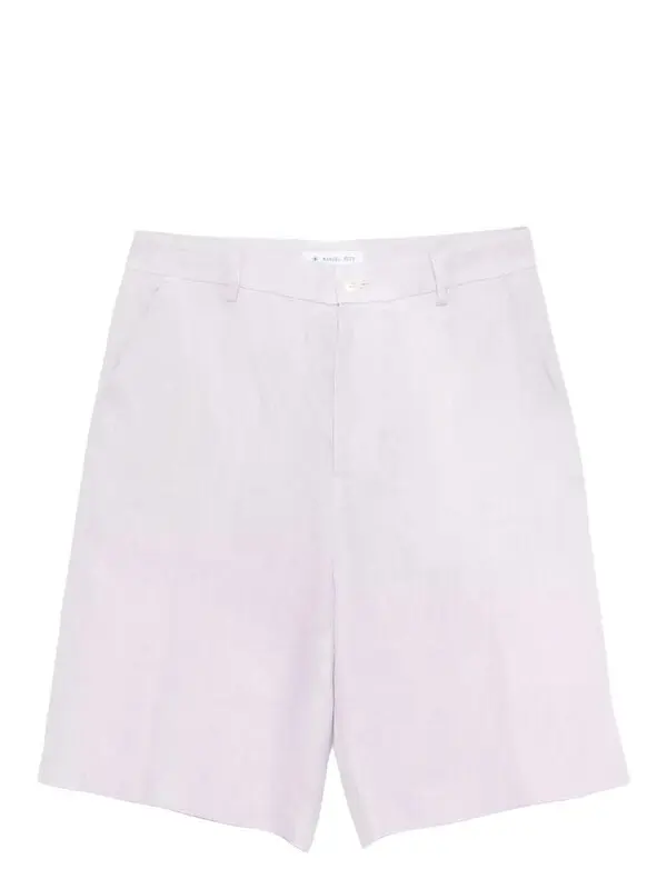 MANUEL RITZ Linen Button Shorts - Purple