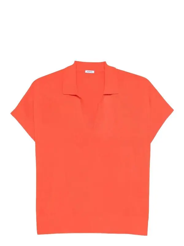 Aspesi V-neck Short Sleeve Top - Orange