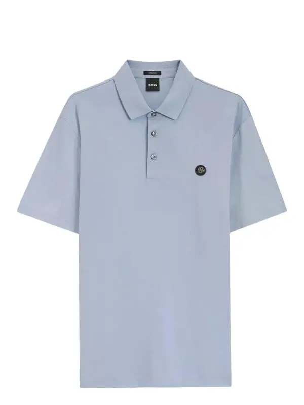 BOSS Button Logo Polo Shirt - Blue