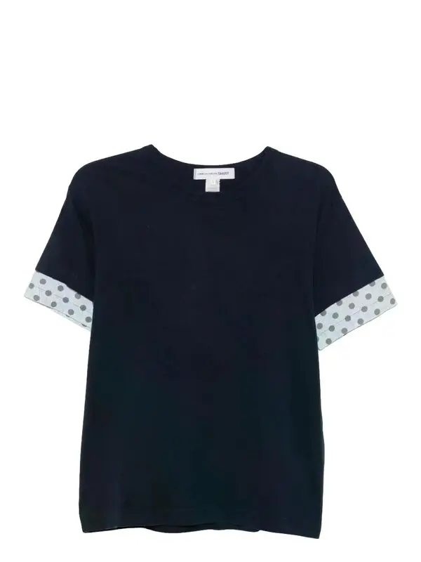 Comme Des Garçons 2000s Polka Dot Sleeve T-shirt - Blue