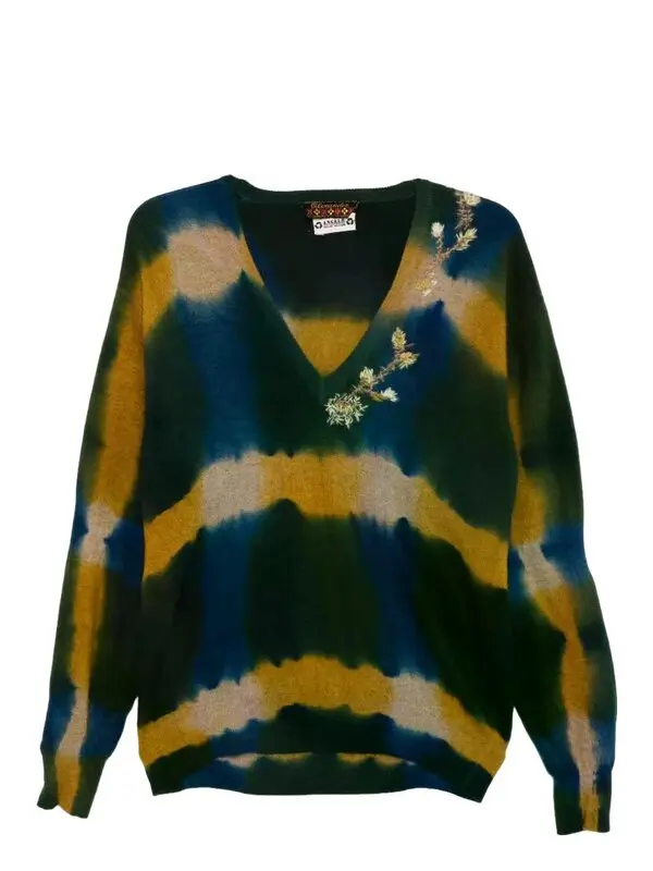 A.N.G.E.L.O. VINTAGE CULT Tie-dye Embroidered Sweater - Green