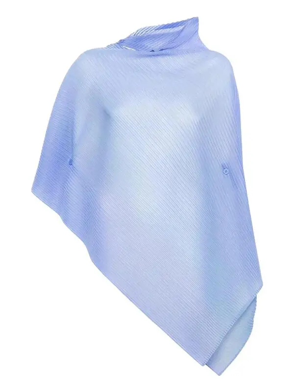 Issey Miyake Pleated Poncho - Blue