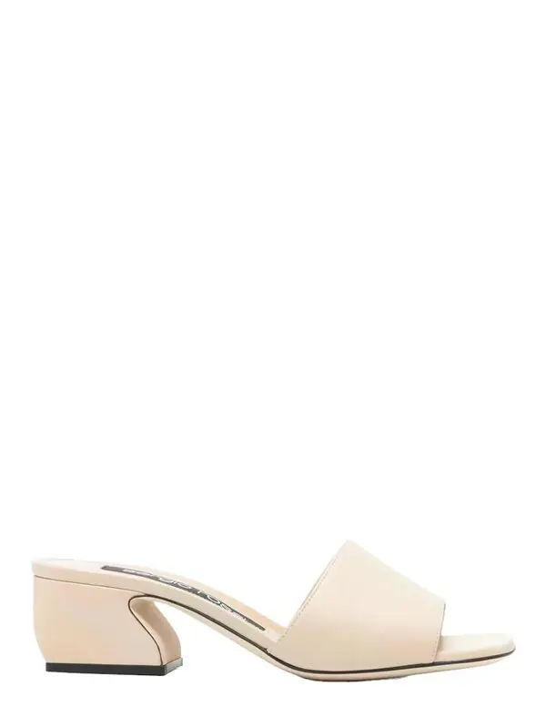 SERGIO ROSSI Sculpted-heel Sandals - Neutrals