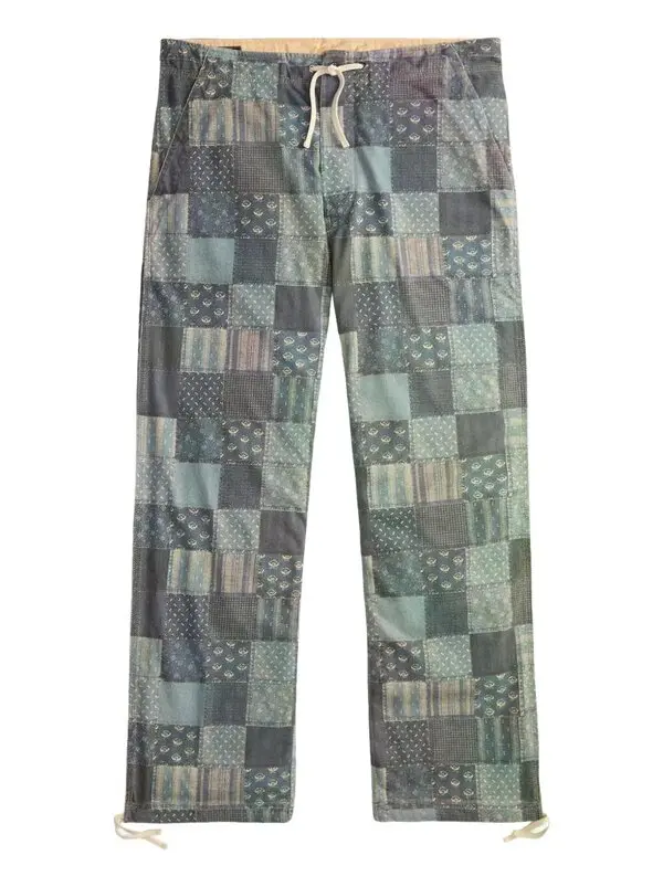 Ralph Lauren Patchwork Drawstring Trousers - Blue