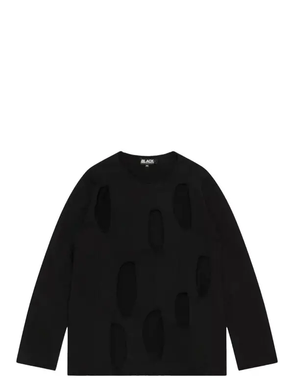 BLACK COMME DES GARÇONS Crew-neck Knitwear With Cutout Details - Black