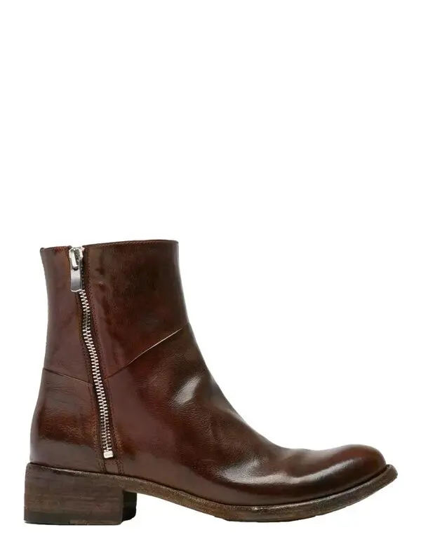 Officine Creative Lison Zip Leather Boots - Brown