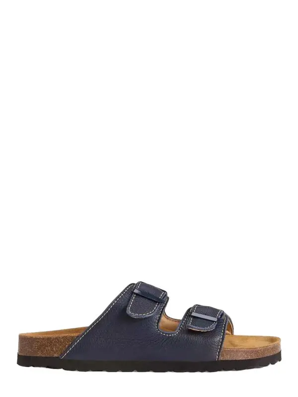 Woolrich Tumbled Leather Buckle Sandals - Blue