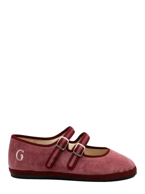 GONDOLINA Mary Jane Velvet Ballet Flat - Pink