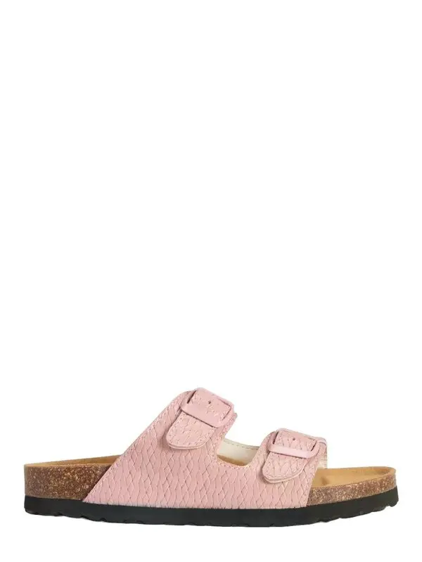 Woolrich Printed Buckle Leather Sandals - Pink