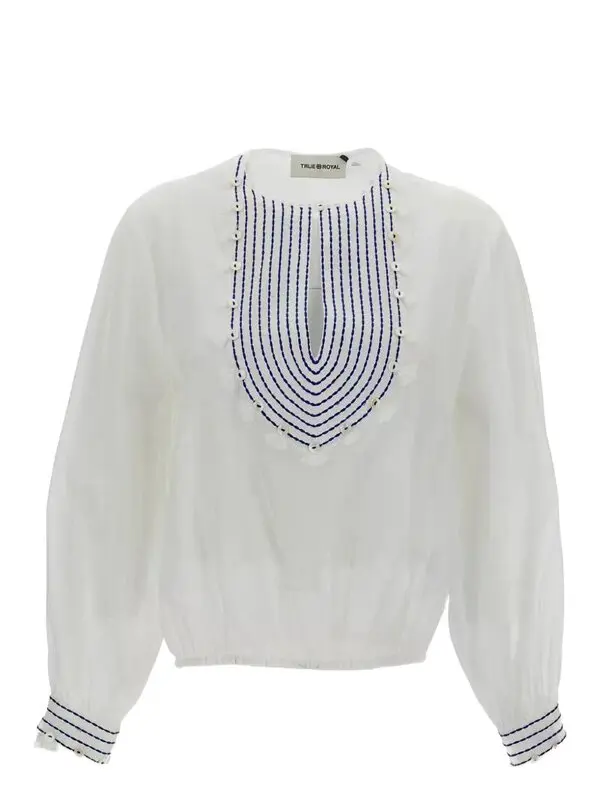 True Royal Embroidered Blouse - White