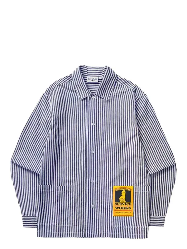 SERVICE WORKS Striped Chef Shirt - Blue