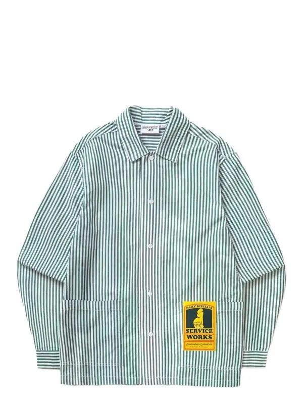 SERVICE WORKS Striped Pocket Chef Shirt - Green