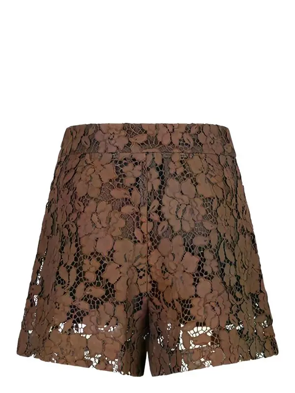 Federica Tosi Lace High-waisted Shorts - Brown