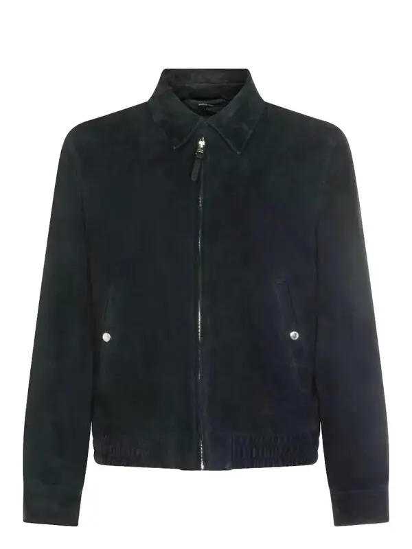 Mackage Giovanni-su Zipped Suede Jacket - Blue