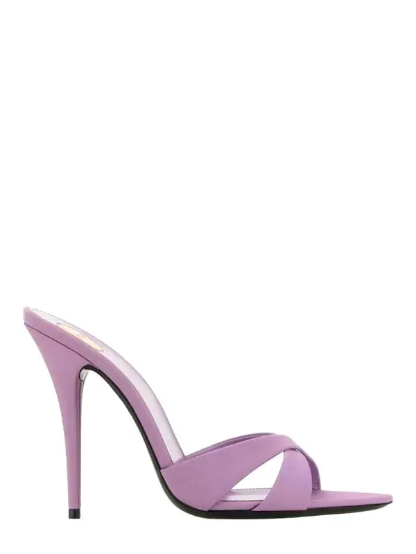 Saint Laurent 110mm Kirat Satin Sandals - Purple