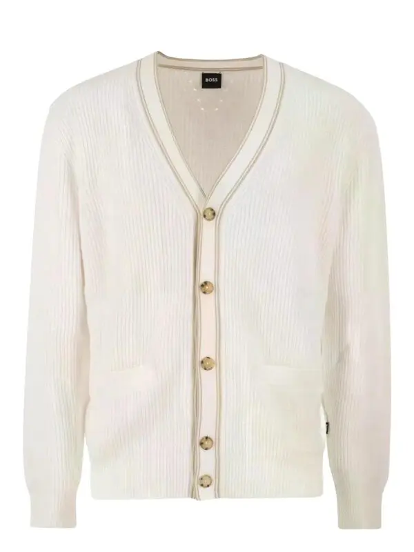 BOSS V-neck Cardigan - White