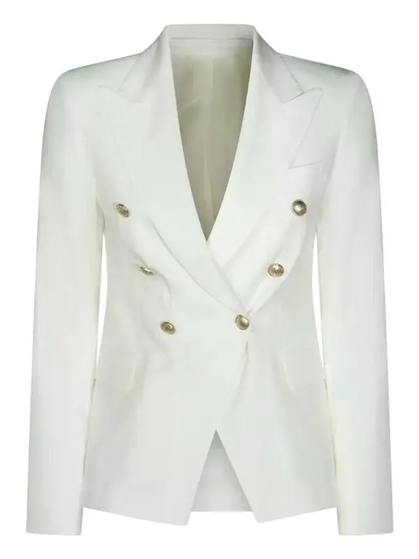 Tagliatore Button Detailed Double-breasted Blazer - White