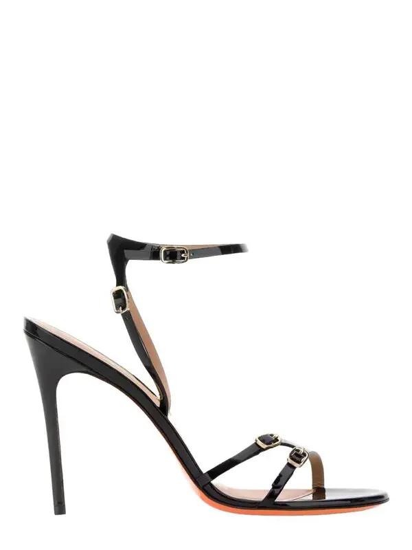 Santoni 110mm Virna Leather Sandals - Black