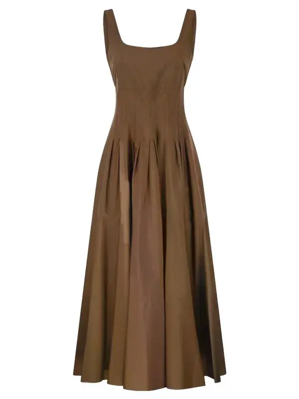 Max Mara Cotton Midi Dress - Brown