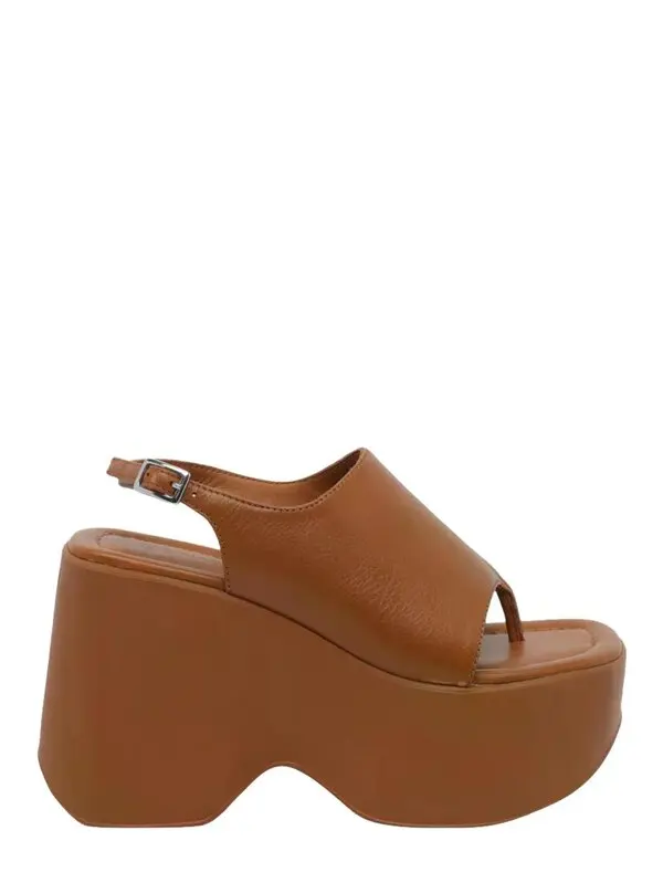 VIC MATIE Sensory Leather Sandals - Brown