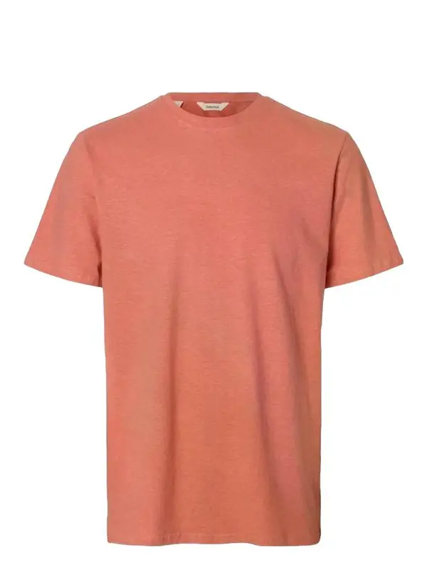 SELECTED Linen-blend T-shirt - Orange