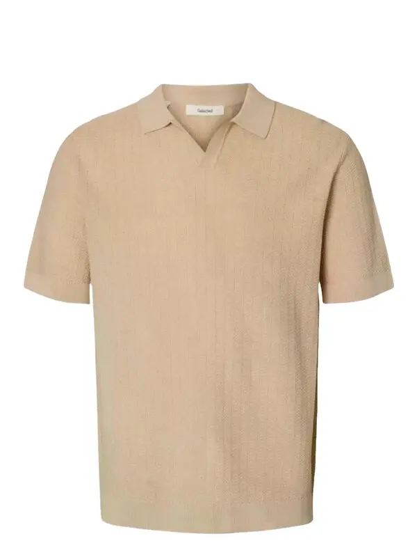 SELECTED Linen-blend Polo Shirt - Neutrals