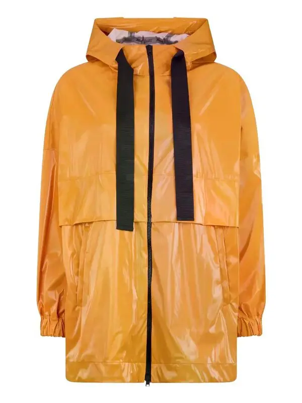 Herno Hooded Zip-fastening Coat - Orange