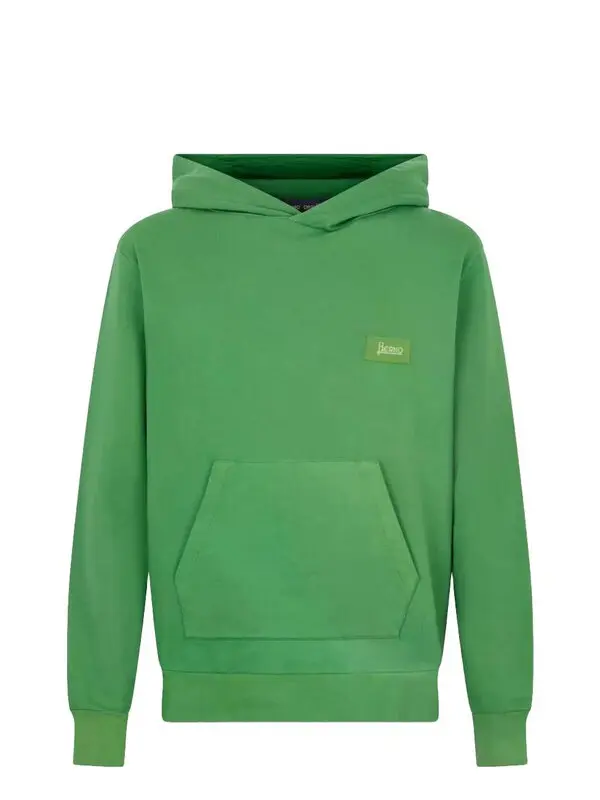 Herno Hooded Logo-patch Hoodie - Green