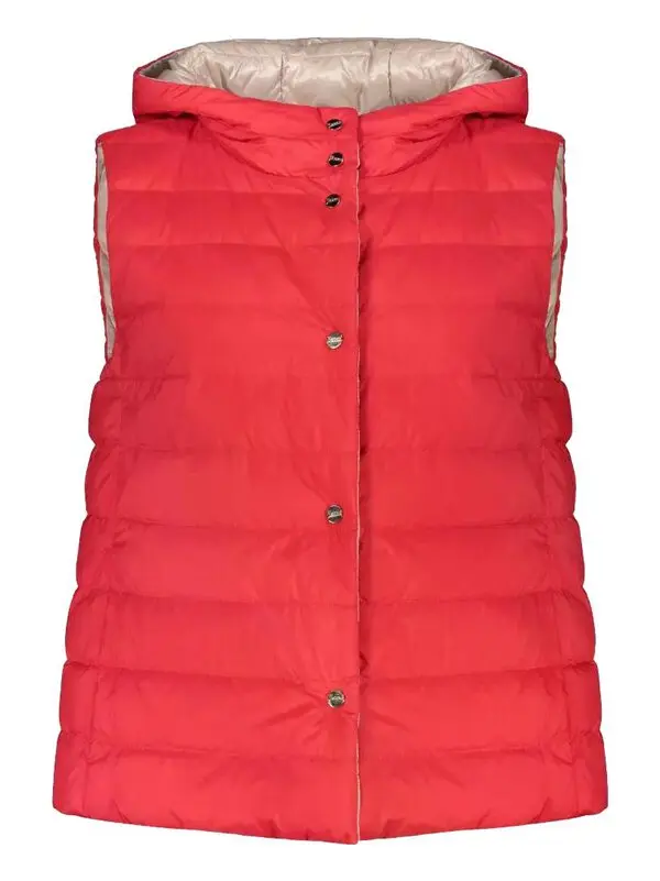 Herno Hooded Quilted Gilet - Red