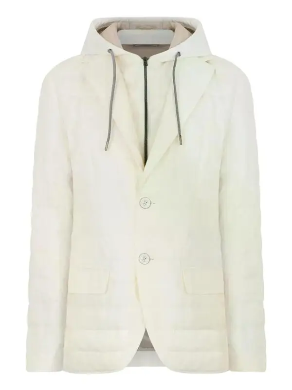 Herno Single-breasted Padded Blazer - White
