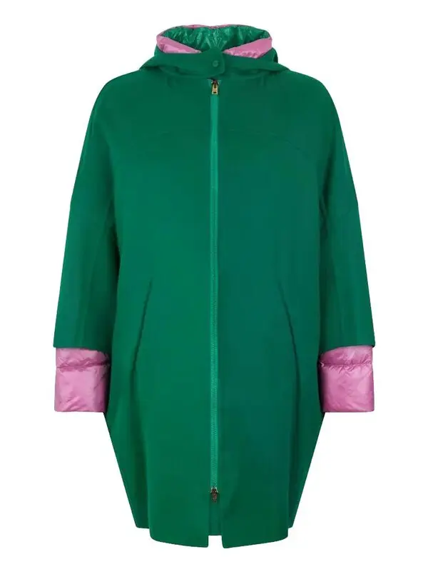 Herno Single-breasted Coat With Contrasting Cuffs - Green